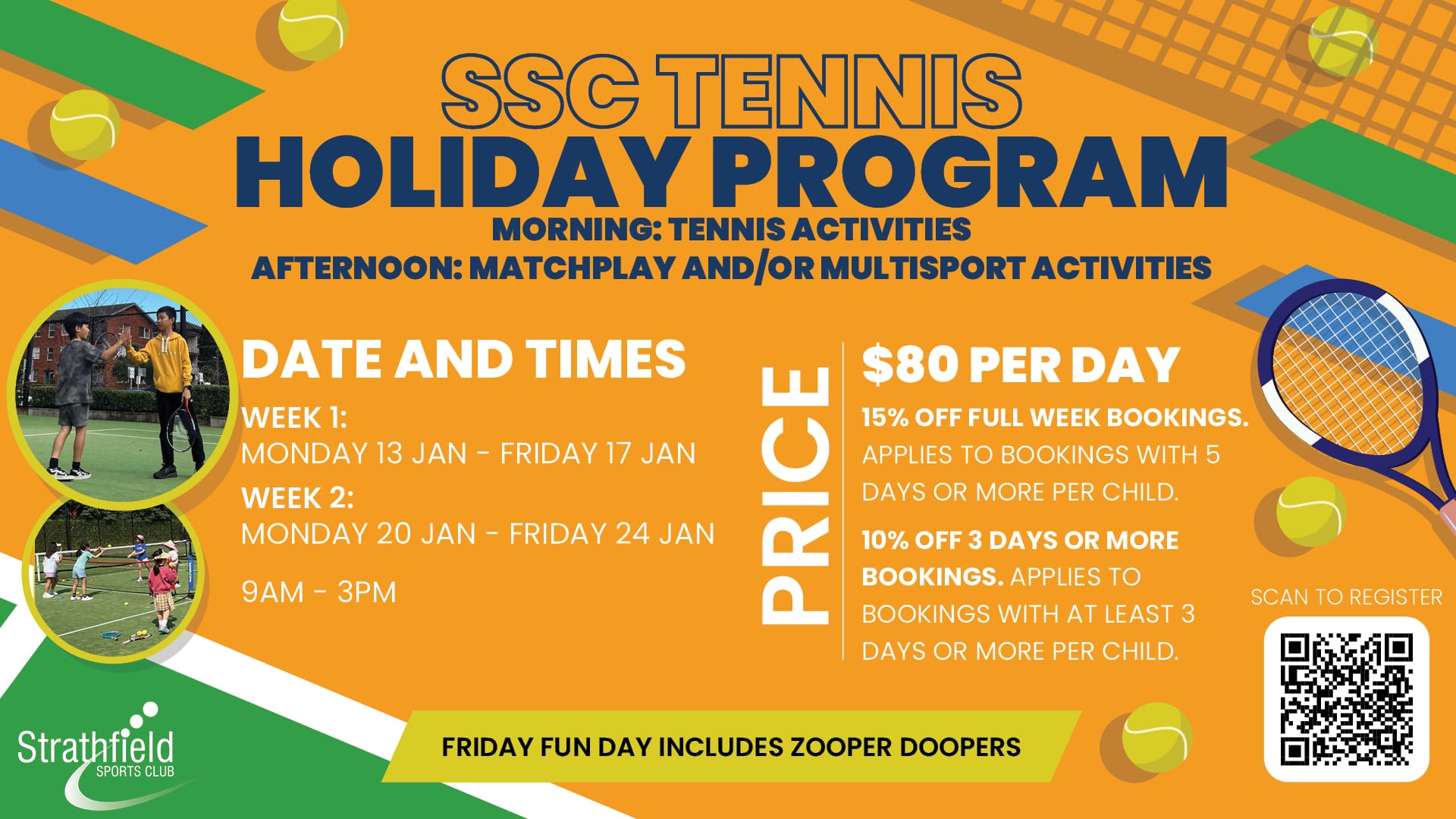School Holiday Tennis Camp January 2025 - Strathfield Sports Club
